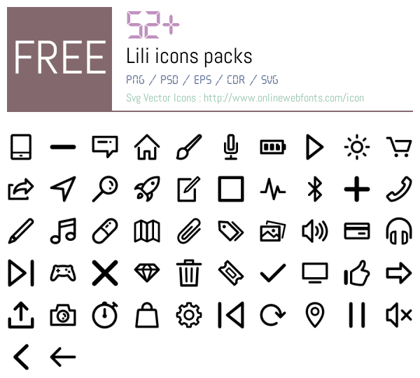 +52 Lili Icons Packs Free Downloads - OnlineWebFonts.COM