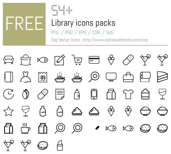 +54 Library Icons Packs Free Downloads - OnlineWebFonts.COM