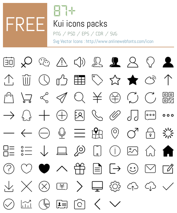 +87 Kui Icons Packs Free Downloads - OnlineWebFonts.COM