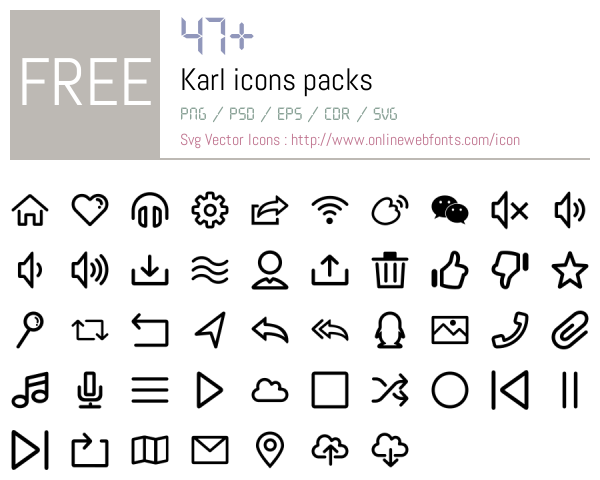 +47 Karl Icons Packs Free Downloads - OnlineWebFonts.COM