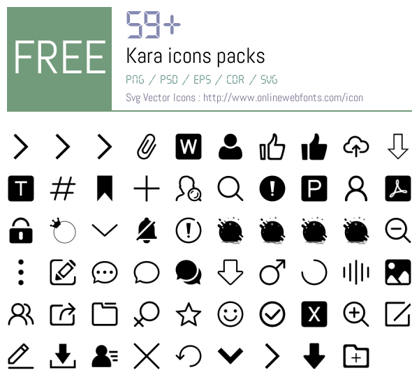 +59 Kara Icons Packs Free Downloads - OnlineWebFonts.COM