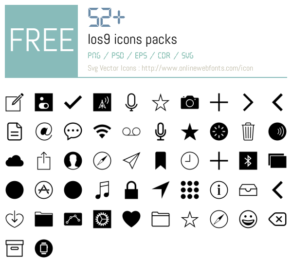 +52 Ios9 Icons Packs Free Downloads - OnlineWebFonts.COM