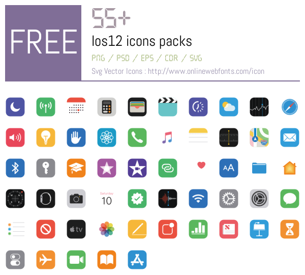 +55 Ios12 Icons Packs Free Downloads - OnlineWebFonts.COM