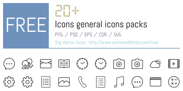 +20 Icons general Icons Packs Free Downloads - OnlineWebFonts.COM