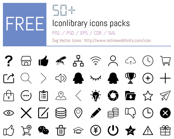+50 Iconlibrary Icons Packs Free Downloads - OnlineWebFonts.COM