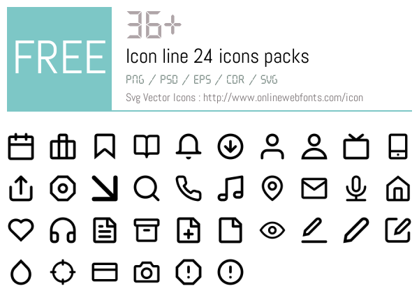+36 Icon line 24 Icons Packs Free Downloads - OnlineWebFonts.COM