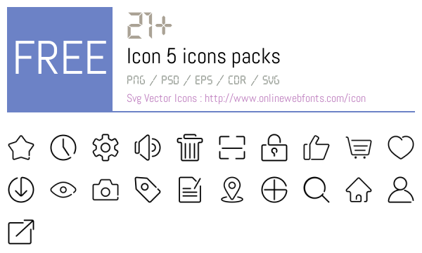 +21 Icon 5 Icons Packs Free Downloads - OnlineWebFonts.COM