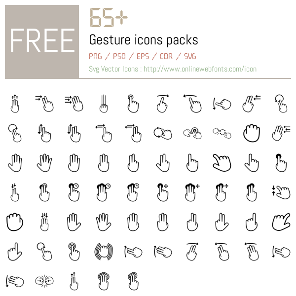+65 Gesture Icons Packs Free Downloads - OnlineWebFonts.COM