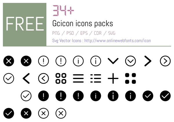 +34 Gcicon Icons Packs Free Downloads - OnlineWebFonts.COM