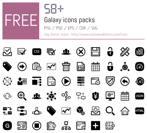 +58 Galaxy Icons Packs Free Downloads - OnlineWebFonts.COM
