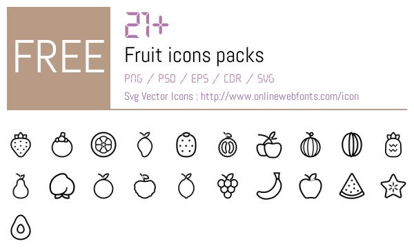 +21 Fruit Icons Packs Free Downloads - OnlineWebFonts.COM