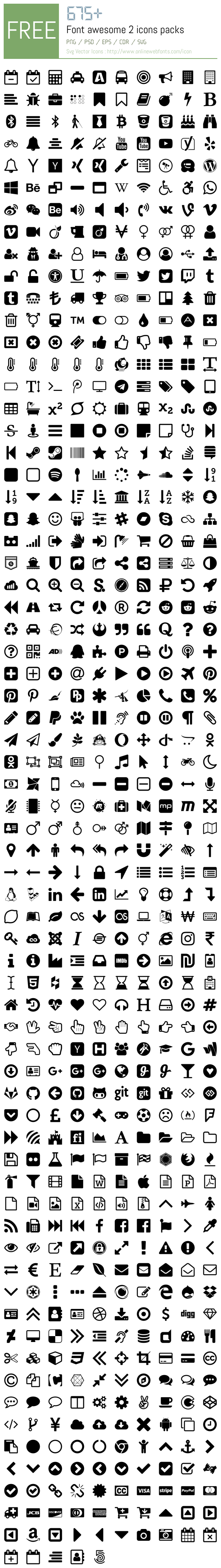 +675 Font awesome 2 Icons Packs Free Downloads - OnlineWebFonts.COM