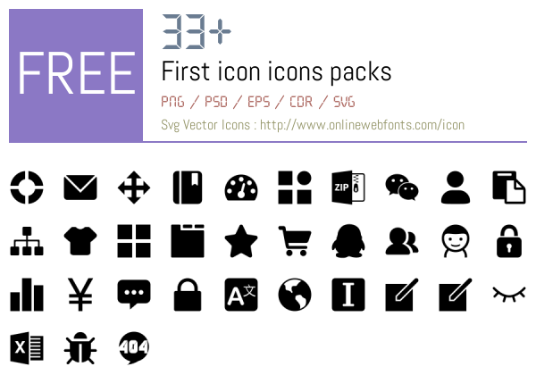 +33 First icon Icons Packs Free Downloads - OnlineWebFonts.COM