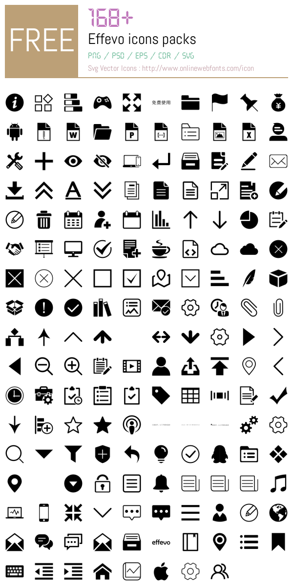 +168 Effevo Icons Packs Free Downloads - OnlineWebFonts.COM