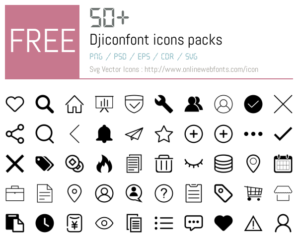 +50 Djiconfont Icons Packs Free Downloads - OnlineWebFonts.COM