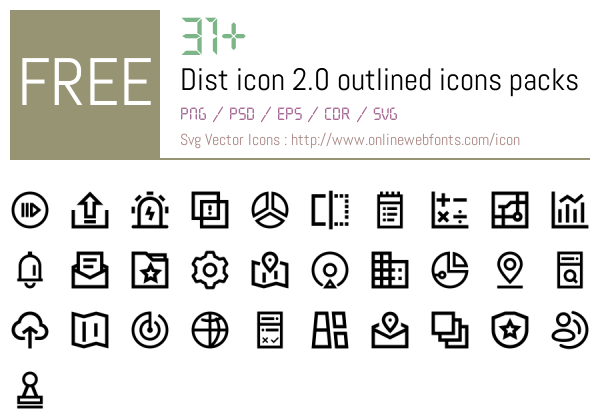+31 Dist icon 2.0 outlined Icons Packs Free Downloads - OnlineWebFonts.COM