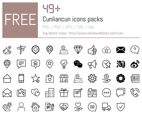 +49 Cunliancun Icons Packs Free Downloads - OnlineWebFonts.COM