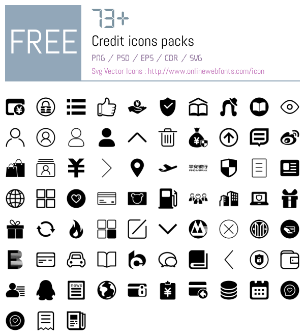 +73 Credit Icons Packs Free Downloads - OnlineWebFonts.COM