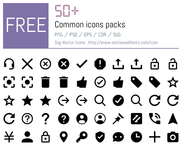+50 Common Icons Packs Free Downloads - OnlineWebFonts.COM