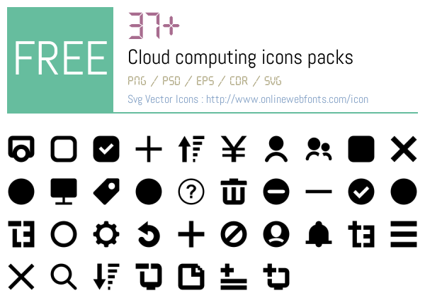 +37 Cloud computing Icons Packs Free Downloads - OnlineWebFonts.COM
