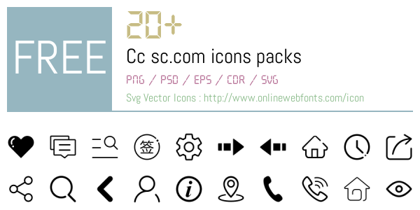+20 Cc sc.com Icons Packs Free Downloads - OnlineWebFonts.COM