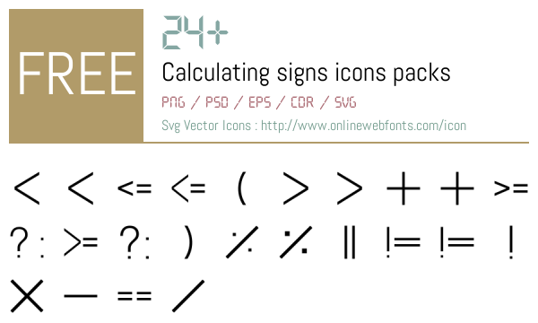 +24 Calculating signs Icons Packs Free Downloads - OnlineWebFonts.COM