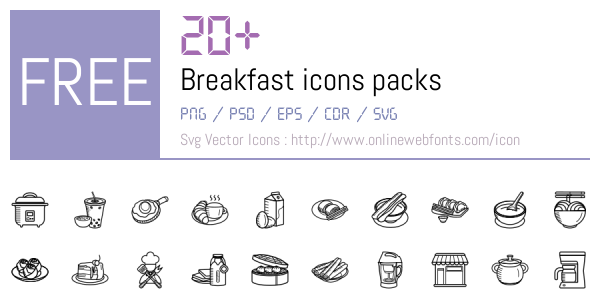 +20 Breakfast Icons Packs Free Downloads - OnlineWebFonts.COM