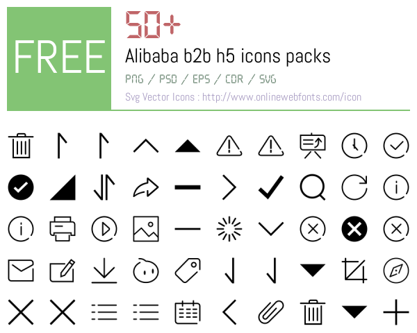 +50 Alibaba b2b h5 Icons Packs Free Downloads - OnlineWebFonts.COM