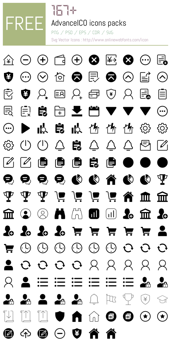 +167 AdvanceICO Icons Packs Free Downloads - OnlineWebFonts.COM