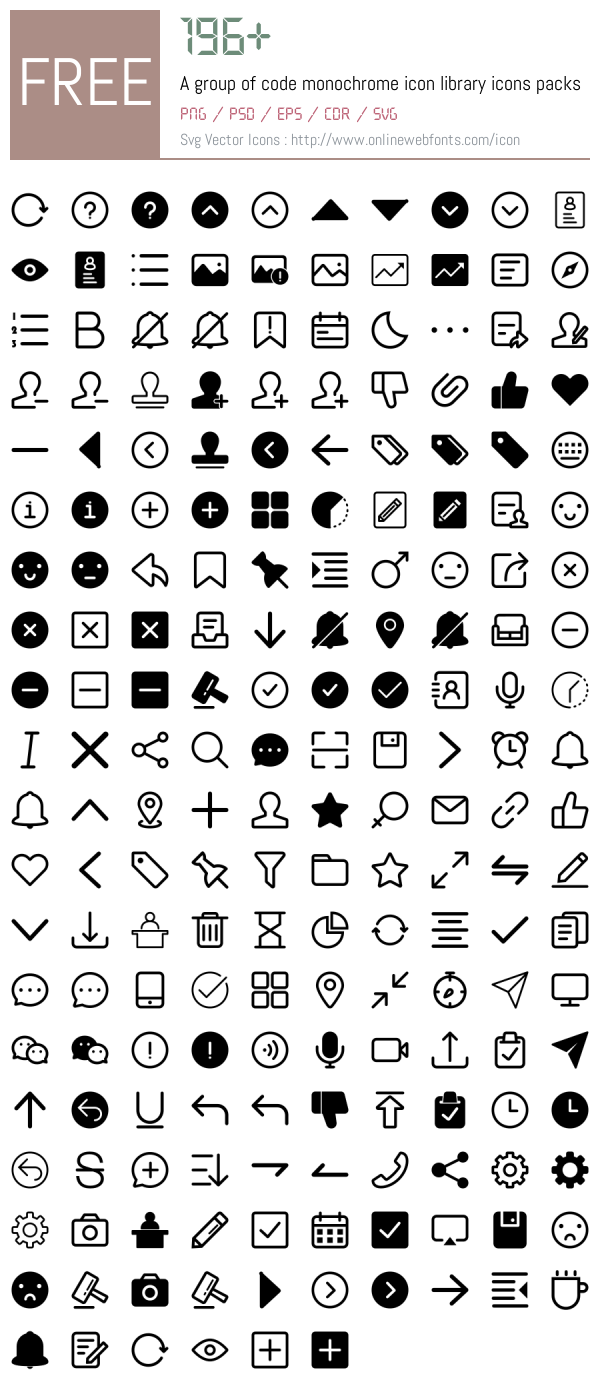 +196 A group of code monochrome icon library Icons Packs Free Downloads ...