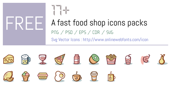 +17 A fast food shop Icons Packs Free Downloads - OnlineWebFonts.COM