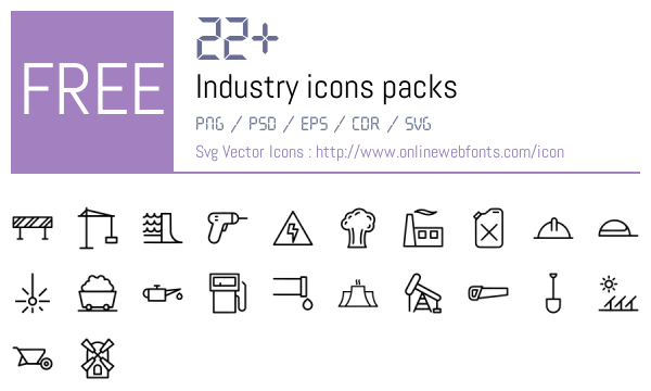 +22 Industry Icons Packs Free Downloads - OnlineWebFonts.COM