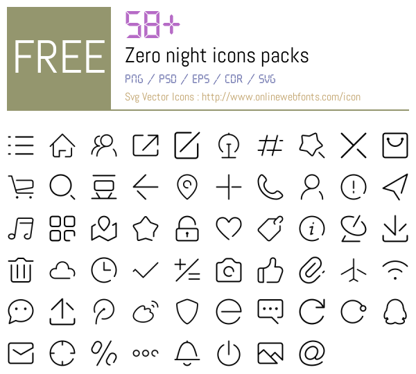 +58 Zero night Icons Packs Free Downloads - OnlineWebFonts.COM