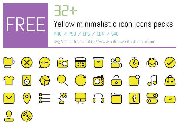 +32 Yellow minimalistic icon Icons Packs Free Downloads ...
