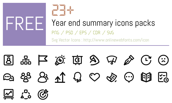 +23 Year end summary Icons Packs Free Downloads - OnlineWebFonts.COM