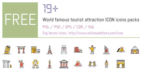 +19 World famous tourist attraction ICON Icons Packs Free Downloads ...