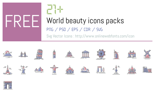 +21 World beauty Icons Packs Free Downloads - OnlineWebFonts.COM