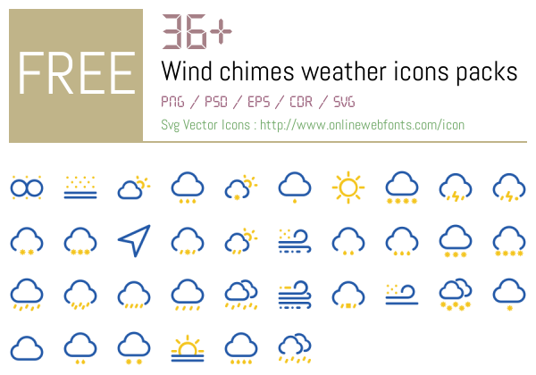 +36 Wind chimes weather Icons Packs Free Downloads - OnlineWebFonts.COM