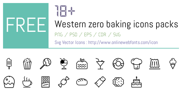 +18 Western zero baking Icons Packs Free Downloads - OnlineWebFonts.COM