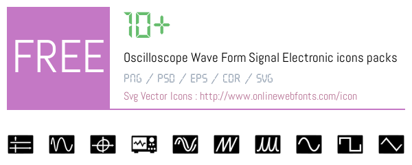 +10 Oscilloscope Wave Form Signal Electronic Icons Packs Free Downloads ...