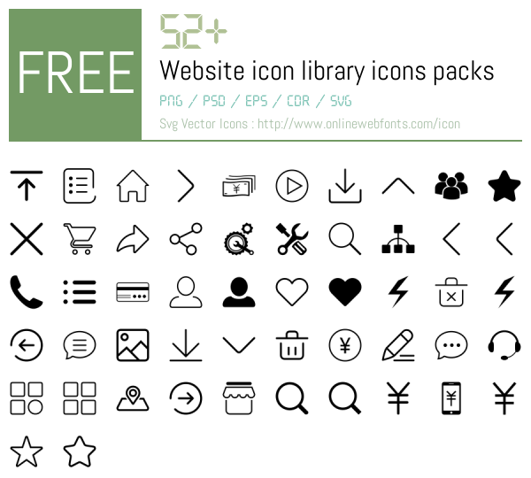 +52 Website icon library Icons Packs Free Downloads - OnlineWebFonts.COM