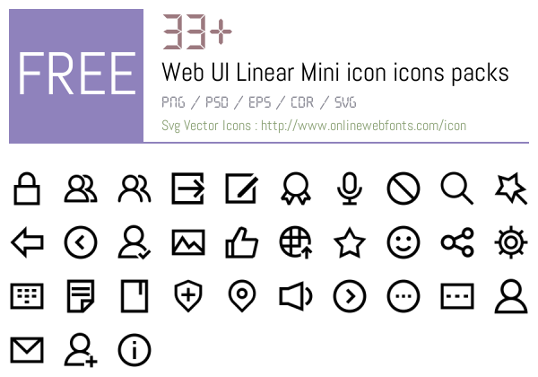 +33 Web UI Linear Mini icon Icons Packs Free Downloads - OnlineWebFonts.COM