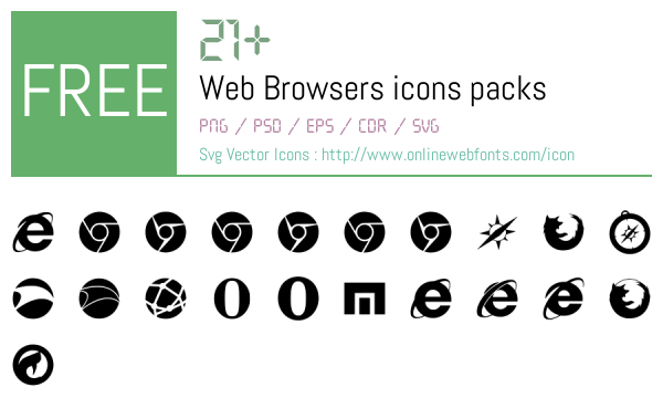 +21 Web Browsers Icons Packs Free Downloads - OnlineWebFonts.COM
