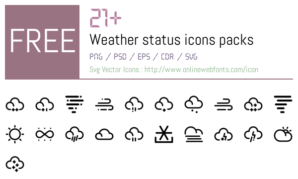 +21 Weather status Icons Packs Free Downloads - OnlineWebFonts.COM