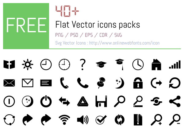 +40 Flat Vector Icons Packs Free Downloads - OnlineWebFonts.COM
