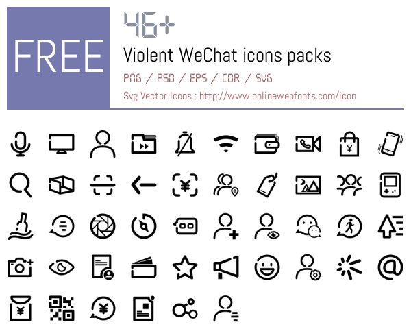 +46 Violent WeChat Icons Packs Free Downloads - OnlineWebFonts.COM