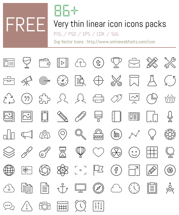+86 Very thin linear icon Icons Packs Free Downloads - OnlineWebFonts.COM
