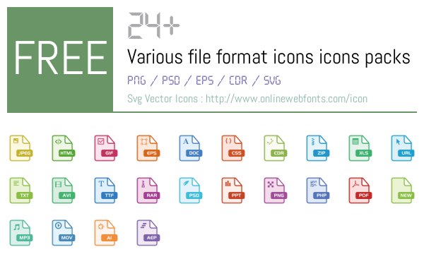 +24 Various file format icons Icons Packs Free Downloads ...