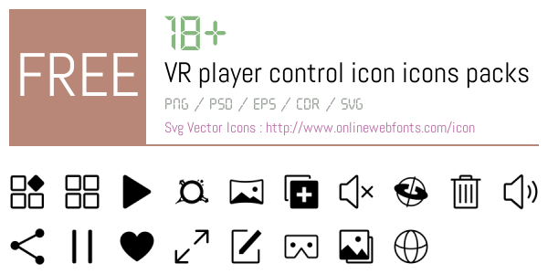 +18 VR player control icon Icons Packs Free Downloads - OnlineWebFonts.COM