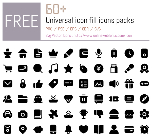 +60 Universal icon fill Icons Packs Free Downloads - OnlineWebFonts.COM